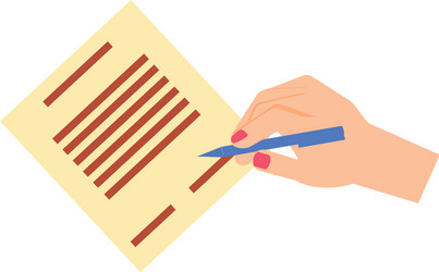 Hand signing document isolated icon Royalty Free Vector