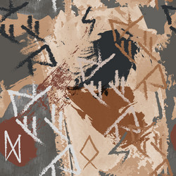 Runes border magical runic letters seamless Vector Image