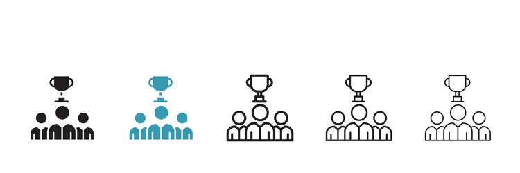 Team icon set people employee group symbol Vector Image