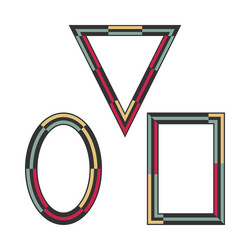 Checkered frames set square circle rectangle Vector Image