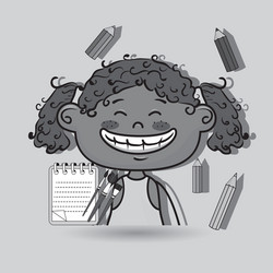 Character cartoon child notebook Royalty Free Vector Image