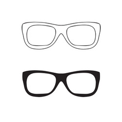 Hand drawn glasses outline set Royalty Free Vector Image