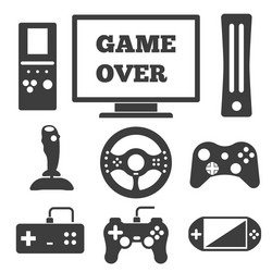 Game controller button set collection Royalty Free Vector
