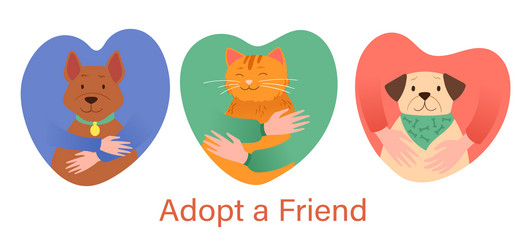 Adopt dog pet animals adoption shelter sign Vector Image