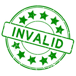 Grunge blue invalid word rubber seal stamp Vector Image