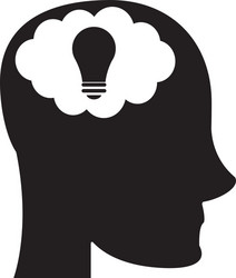 Person head brain think outline Royalty Free Vector Image