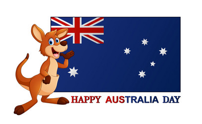 Happy australia day with kangaroo and koala Vector Image