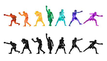 Colorful boxing Royalty Free Vector Image - VectorStock