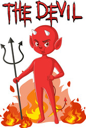 Devil cartoon character on white background Vector Image