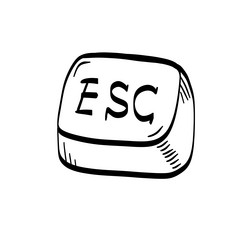 Esc button icon hand drawn control key Royalty Free Vector