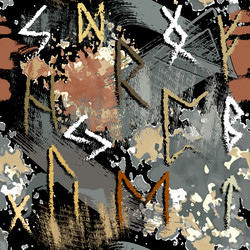 Runes border magical runic letters seamless Vector Image