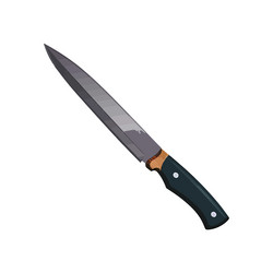 Sharp steel blade with metallic handle Royalty Free Vector