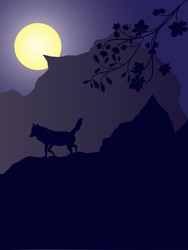 Paper cut night sky dreamy background with moon Vector Image