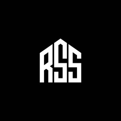 Rss letter logo design on black background Vector Image
