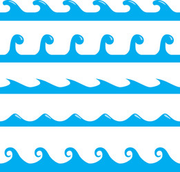 Sea wave frame seamless ocean storm tide waves Vector Image
