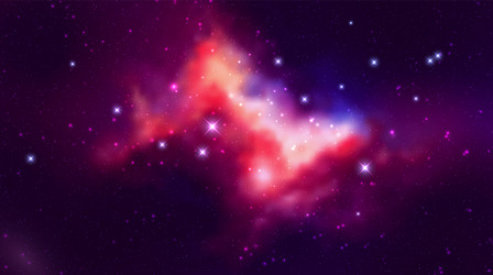 Sun With Rays In Space Stars Background Royalty Free Vector