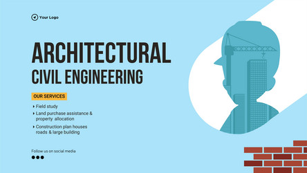 Architectural civil engineering landscape banner Vector Image