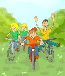 Children Ride a Bike Vector Images (over 3,700)