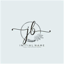 Initial jb elegant luxury monogram logo or badge Vector Image