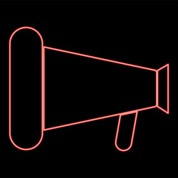 Neon odin horn paganism symbol red color image Vector Image