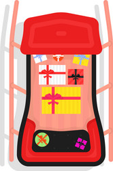 Shopping sled with christmas decorations Vector Image