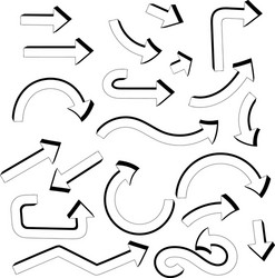 White arrow icons line design set image Royalty Free Vector