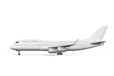 Blank white airplane or airliner side view Vector Image