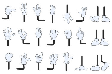 Cartoon arms gestures in hand drawn doodle style Vector Image