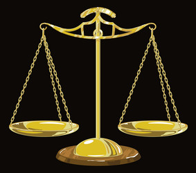 Gold scales icon Royalty Free Vector Image - VectorStock