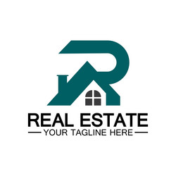 Initial letter r real estate and house logo design
