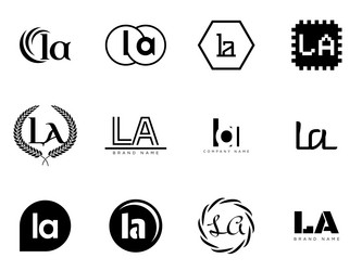 Al logo company template letter a and l logotype Vector Image