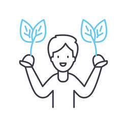 Self actualization line icon outline symbol Vector Image