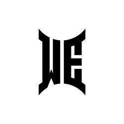 We monogram logo with abstract line Royalty Free Vector