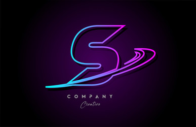Pink letter s alphabet logo icon with line design Vector Image