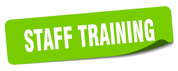 Staff training sticker label Royalty Free Vector Image