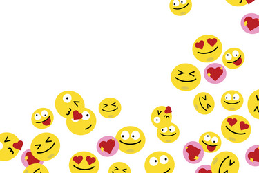 Emoji icons set happy emoticons collection Vector Image