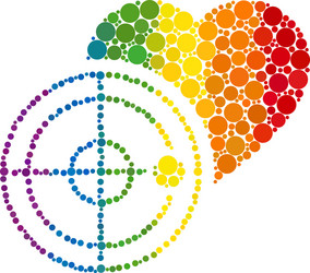 Rainbow love hearts radar composition icon Vector Image