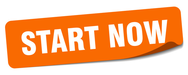 Start now sticker start now label Royalty Free Vector Image