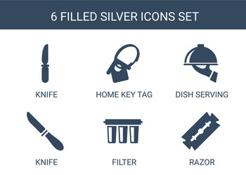 Silver icons Royalty Free Vector Image - VectorStock