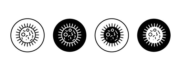 Bacteria icon set infected virus cell symbol Vector Image