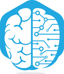 Brain connection logo design digital logo Vector Image