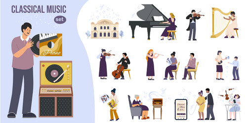 Classical music people symphony orchestra members Vector Image