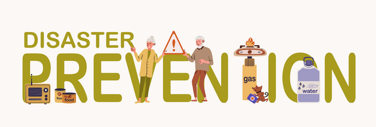 Disaster prevention plan composition Royalty Free Vector