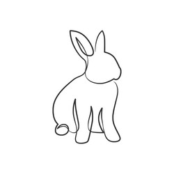 Rabbit continuous one line art drawing Royalty Free Vector