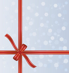 Abstract silver light background with red ribbon Vector Image