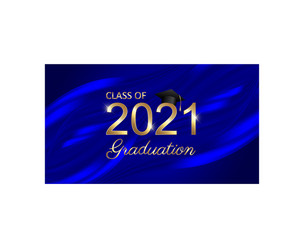 Class 2021 graduation text design for cards Vector Image