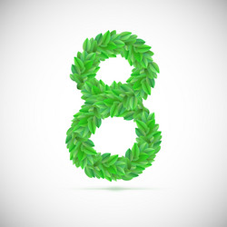 Grass number eight green 8 isolated Royalty Free Vector
