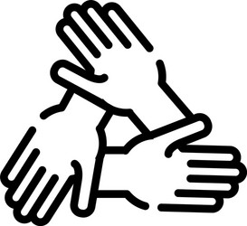 Teamwork hands line style icon Royalty Free Vector Image