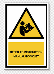 Refer instruction manual booklet symbol sign Vector Image