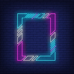Decorative frame with sparkles neon sign Vector Image